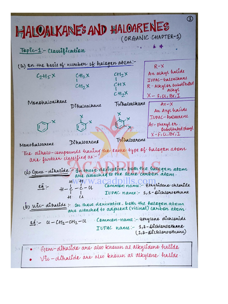 Haloalkanes & Haloarenes by Acadpills | PDF