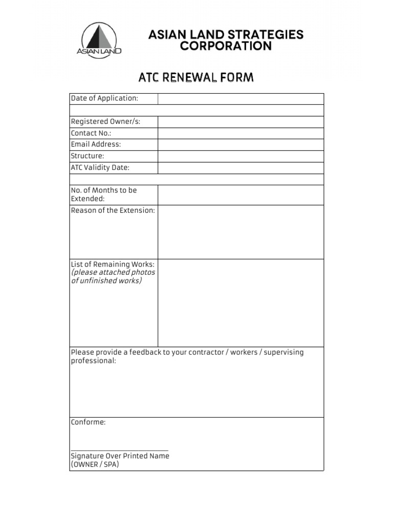 Renewal Form | PDF
