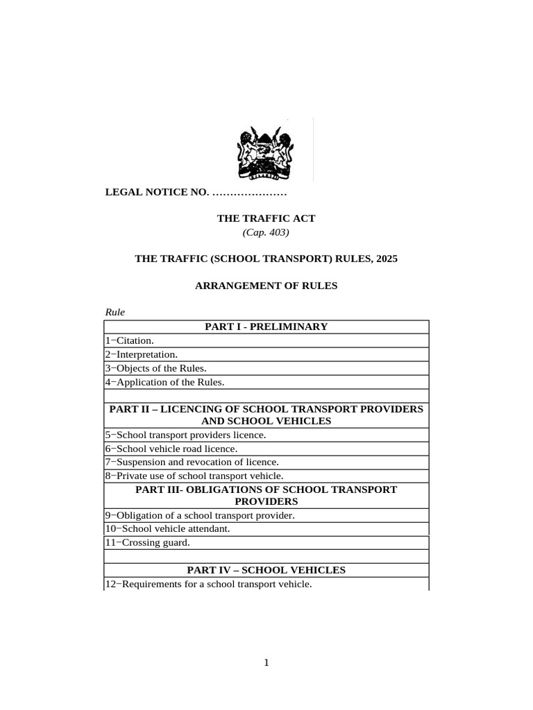 Traffic (School Transport) Rules 2025 | PDF | Driving | License
