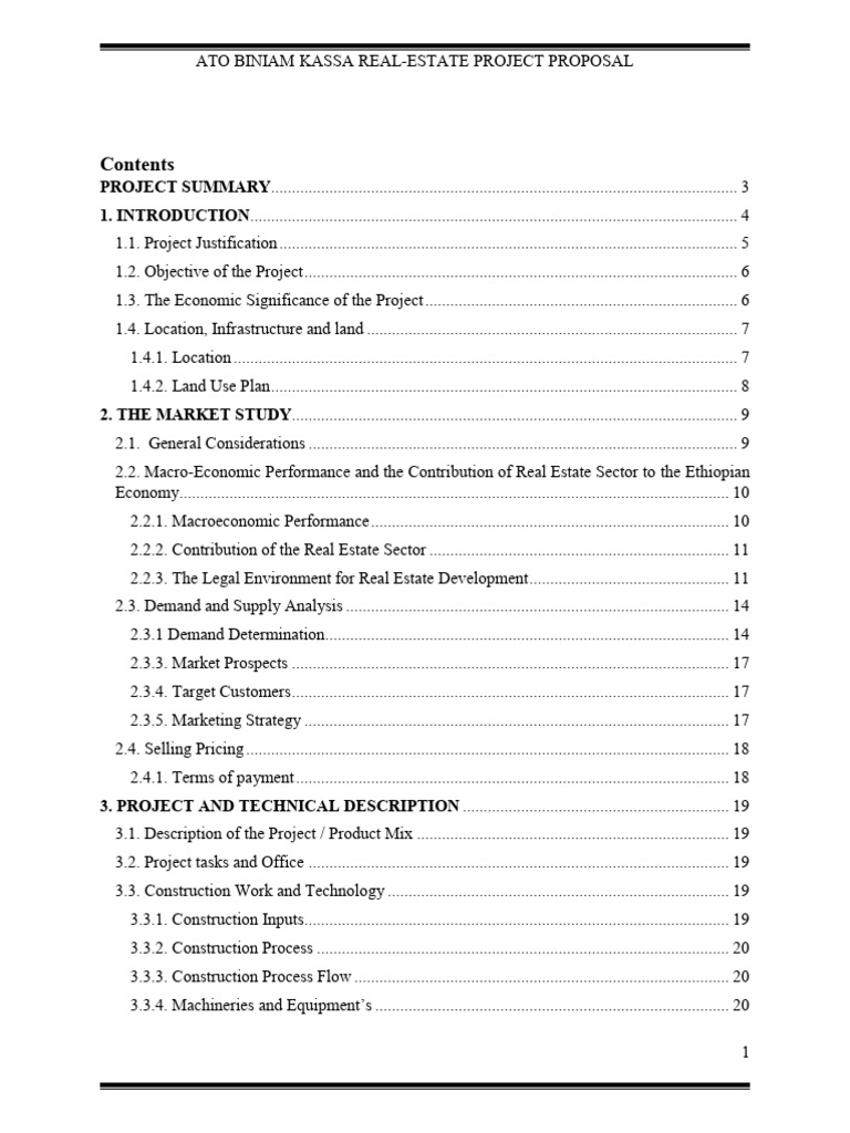 Ato Biniam Kassa Real Estate Proposal | PDF | Economic Growth | Gross ...
