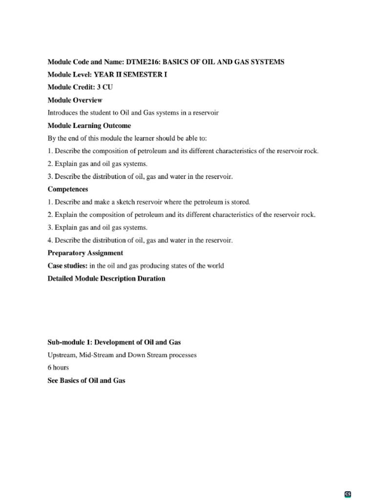 Basics of Oil and Gas Systems Notes | PDF