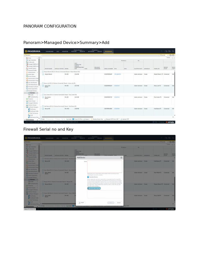 Panorama Configuration Steps | PDF
