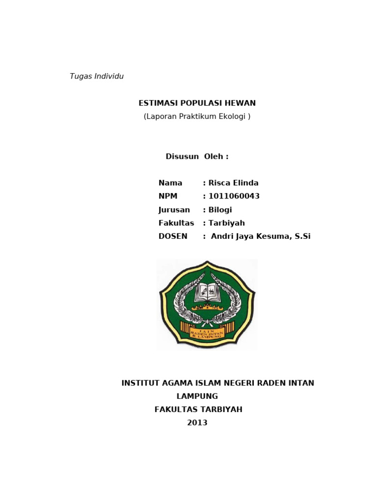 Estimasi Populasi Hewan dengan CMMR | PDF
