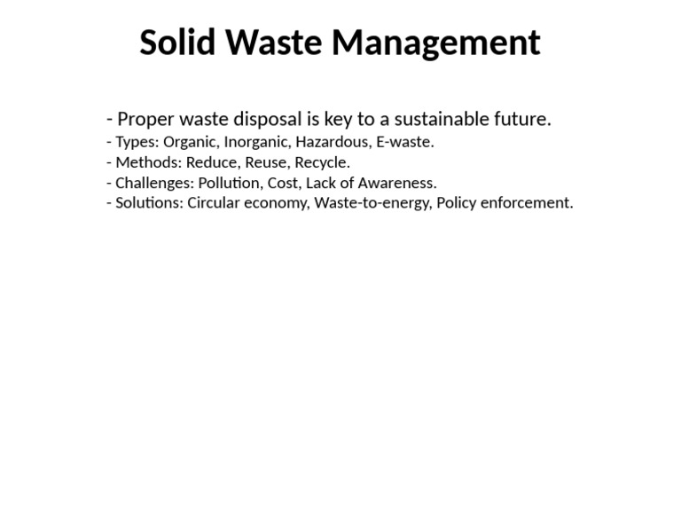 Effective Solid Waste Management Strategies | PDF