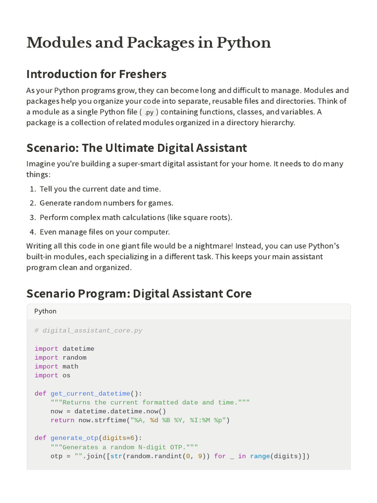 Python Modules and Packages Guide | PDF | Directory (Computing ...