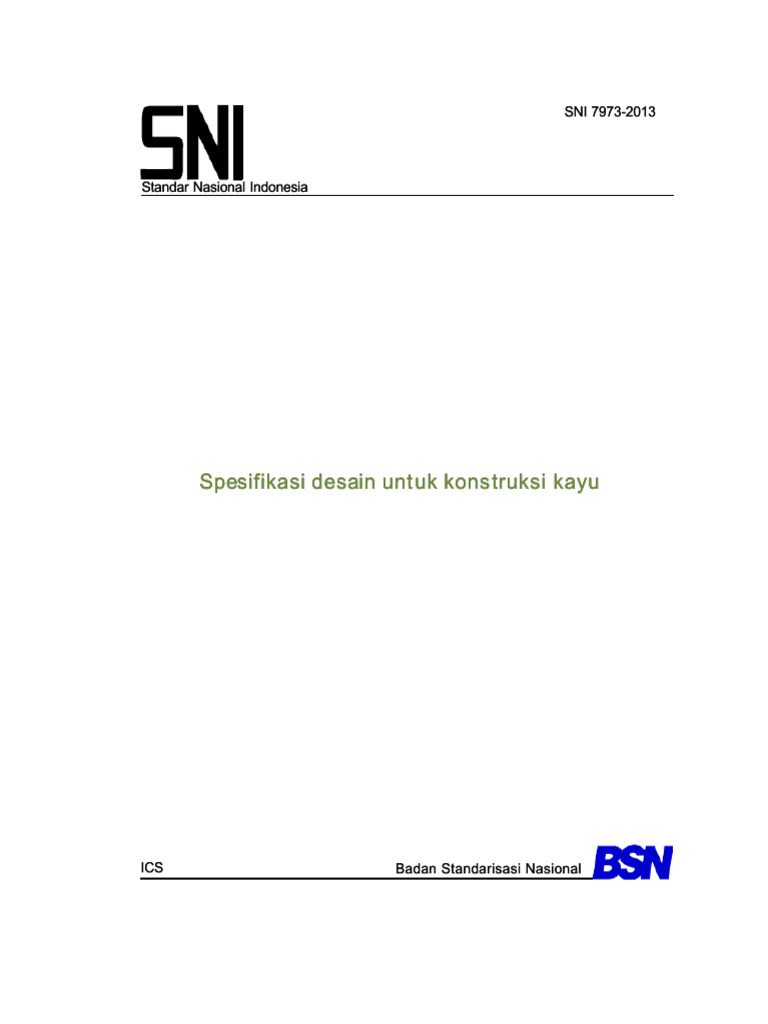 Spesifikasi Desain Konstruksi Kayu SNI | PDF