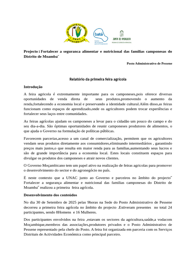 Feira Agrícola em Moamba 2025 | PDF | Agricultura | Moçambique