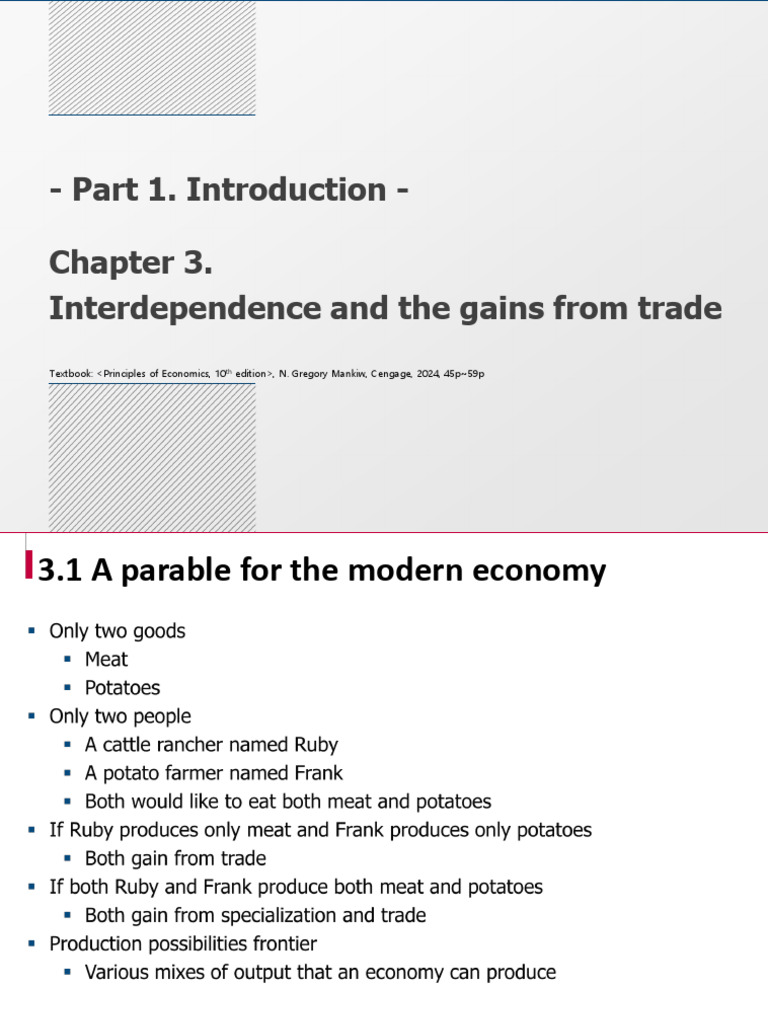 Chapter 3. Interdependence and The Gains From Trade | PDF | Comparative ...
