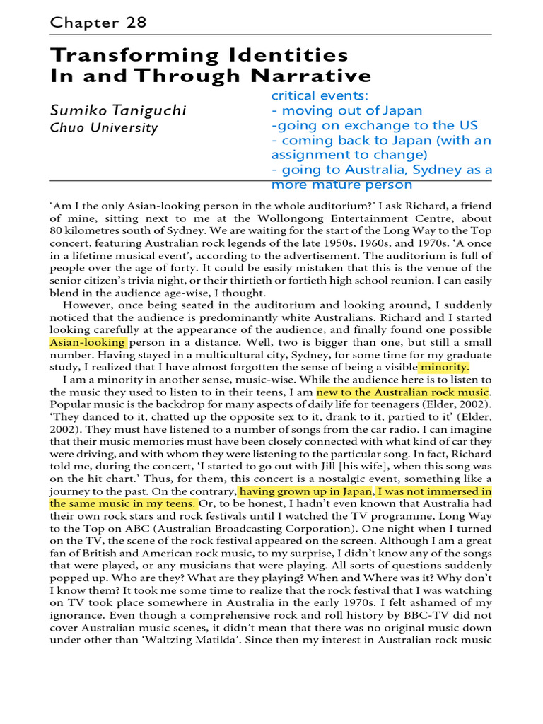 Language and Culture Reflective Narratives and The... - (Chapter 28 ...