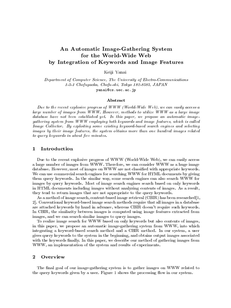 An Automatic Image-Gathering System For The World-Wide Web by ...