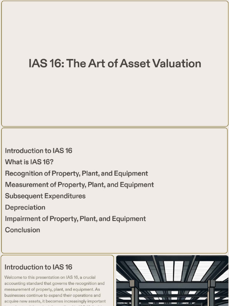 IAS 16 - The Art of Asset Valuation | PDF