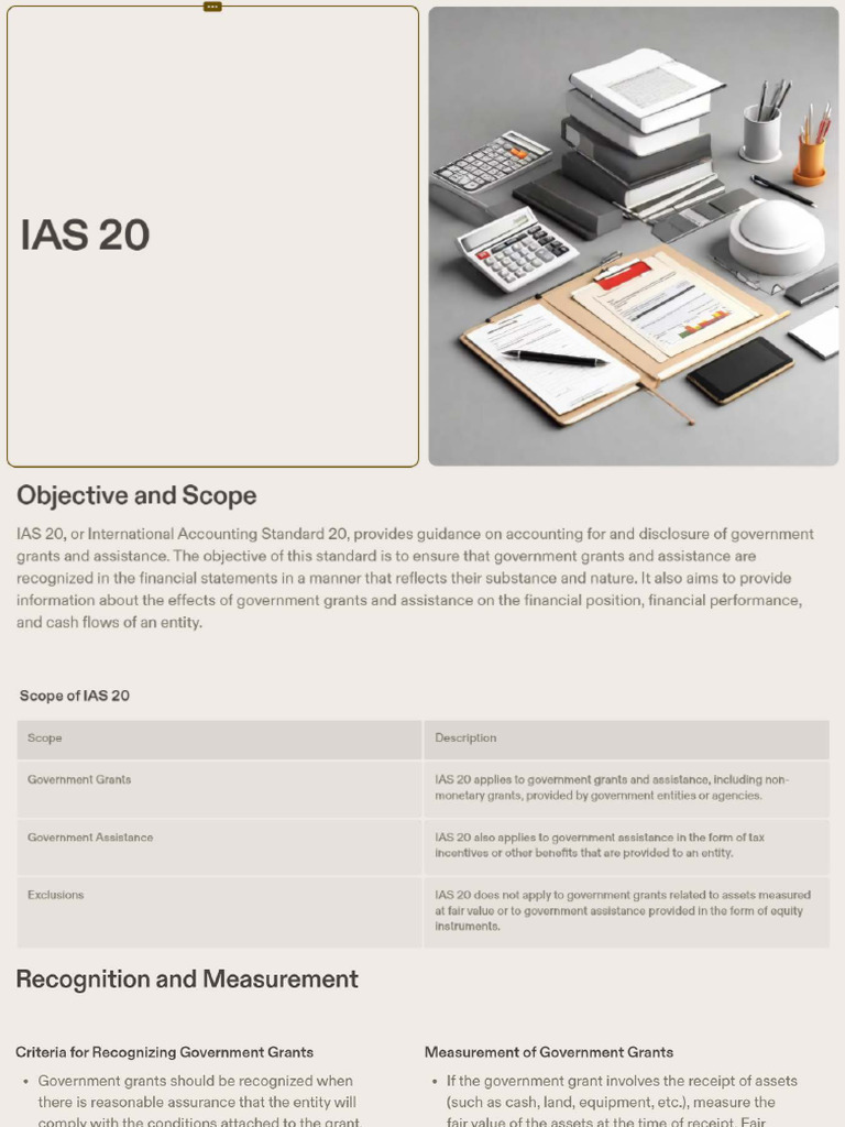 IAS 20 - Accounting For Govt Grants & Disclosure | PDF