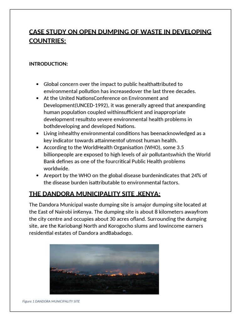 Dandora Waste Dumping Impact Study | PDF | Waste | Incineration