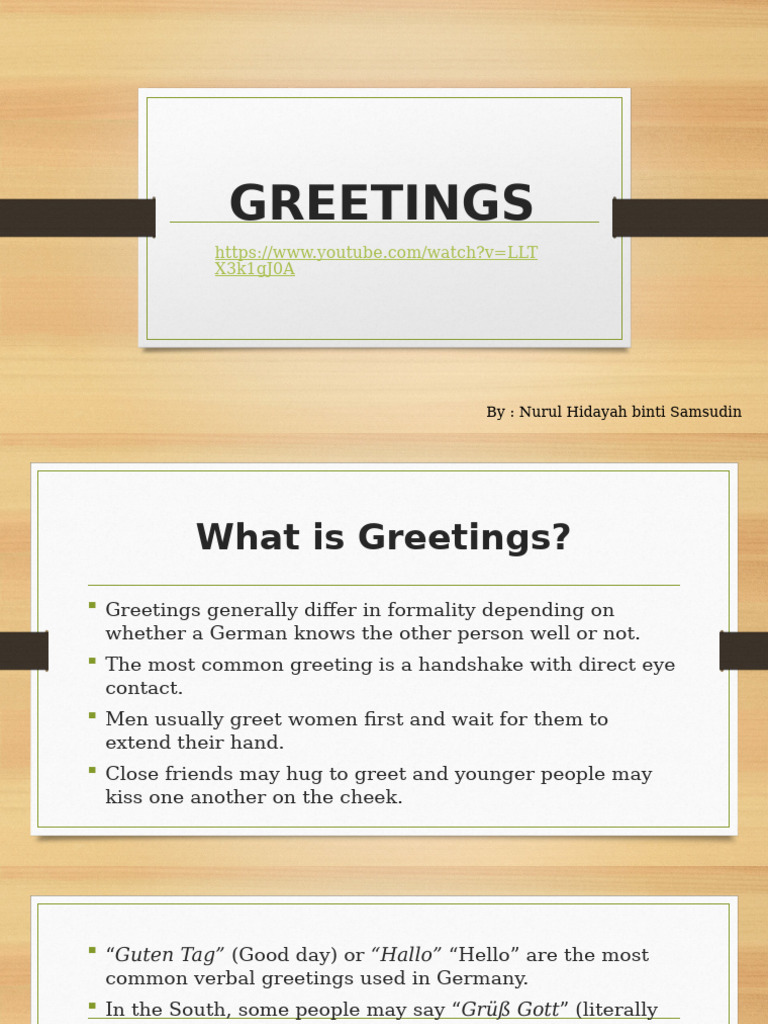 German Greetings: Formal and Casual | PDF | Cultural Conventions