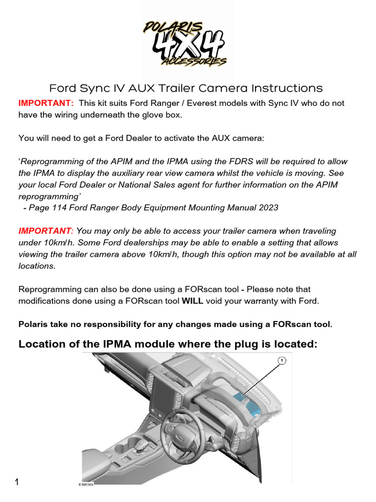 Ford Sync IV Trailer Camera Setup Guide | PDF | Camera | Car