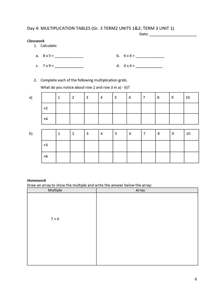 GR 4 Term 1 2020 Tmu Maths Revision Programme Lab | PDF | Mathematics