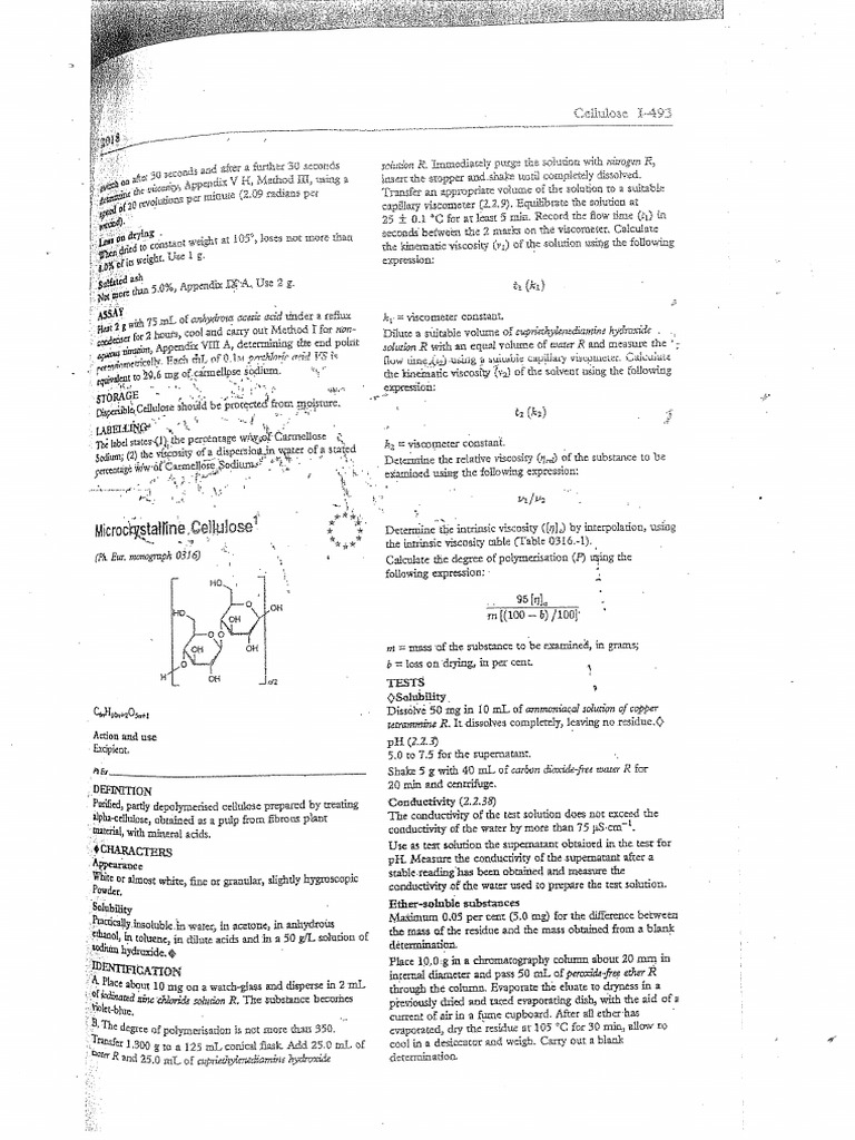 Microcrystalline Cellulose | PDF