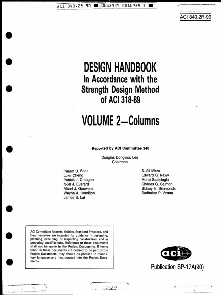 ACI 318-89 Column Design Handbook | PDF | Column | Structural Engineering