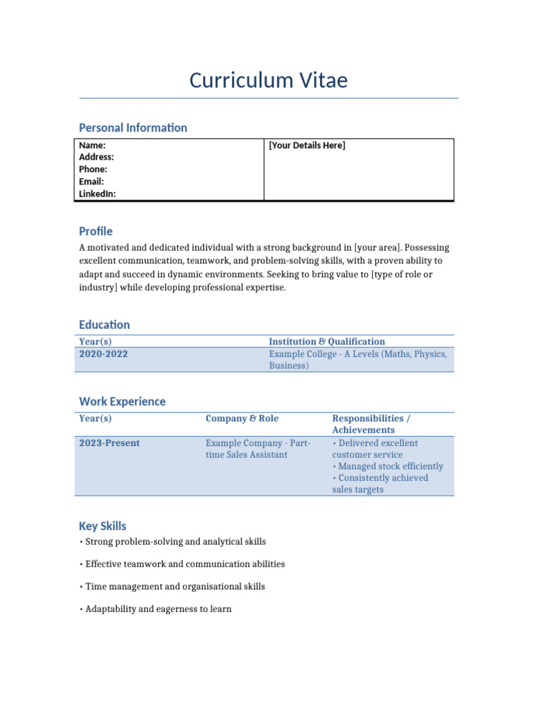 Improved CV Template | PDF