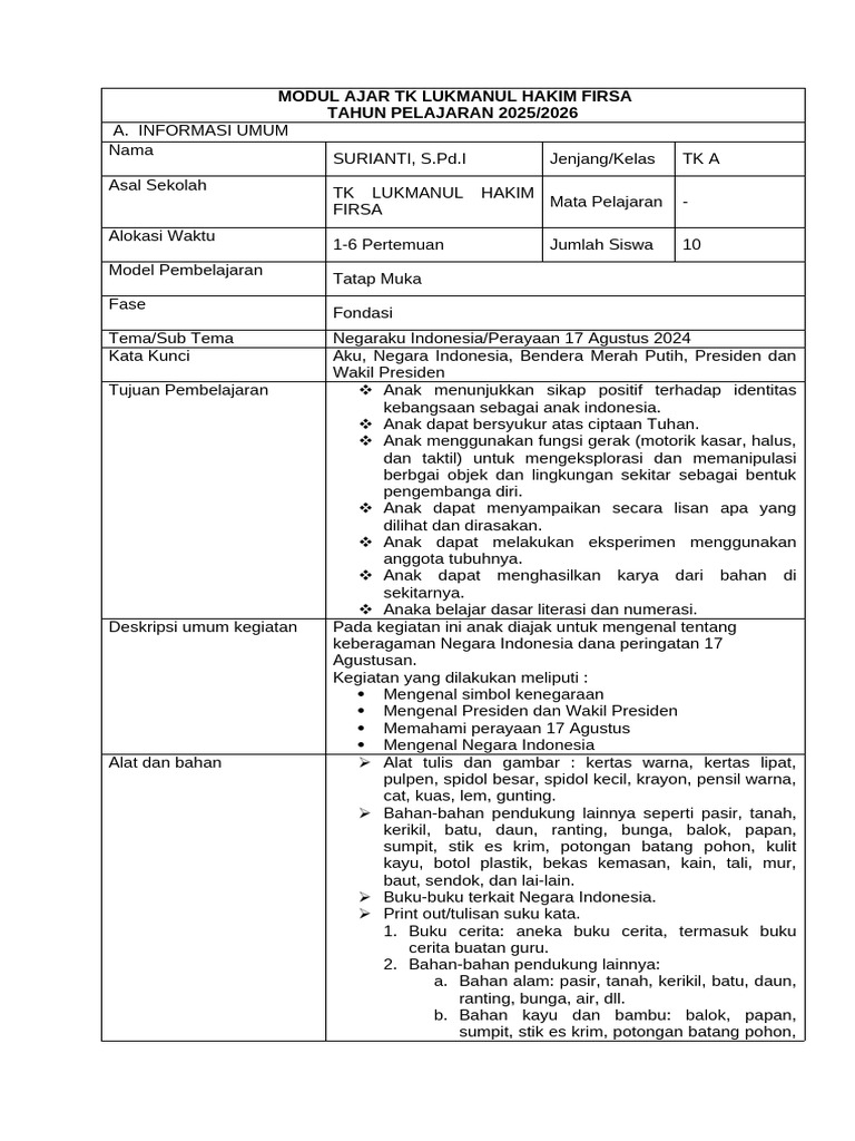 Modul Ajar Minggu Ke5 | PDF