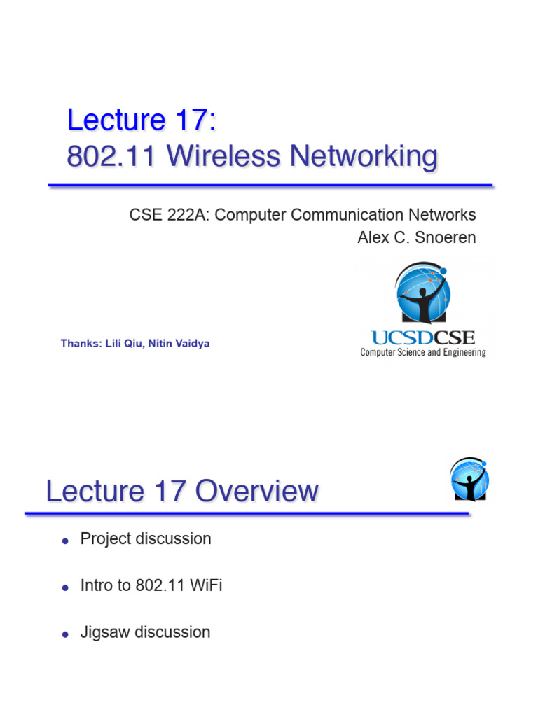 802.11 Wireless Networking Overview | PDF | Ieee 802.11 | Physical ...