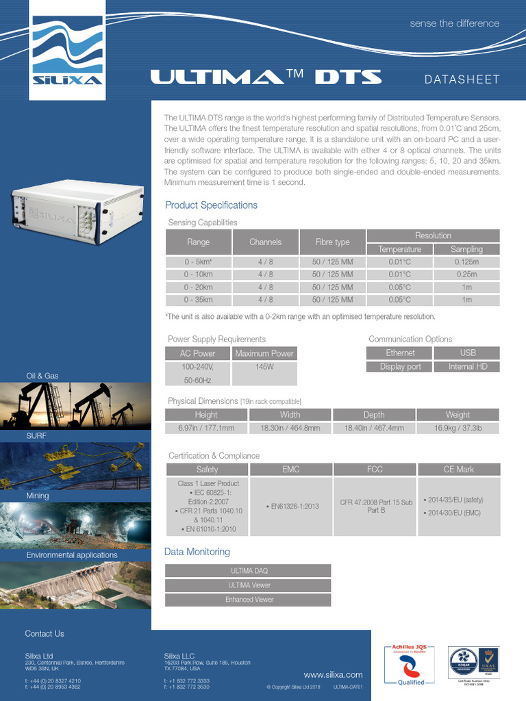 Silixa DTS Datasheet 2018 | PDF | Computing | Electronics