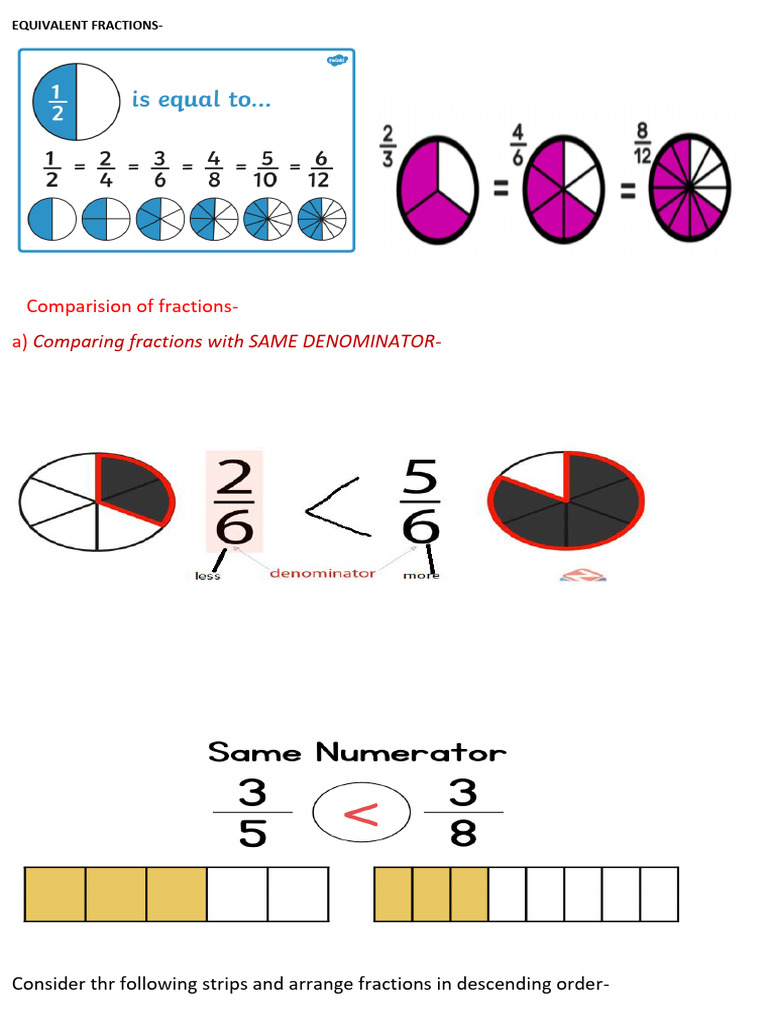 Comparing Equivalent Fractions Guide | PDF