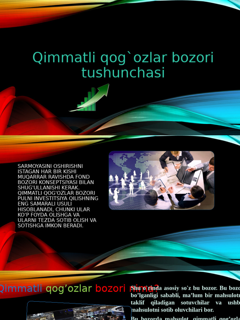 Qimmatli Qog'ozlar Bozori Tushunchasi1 | PDF