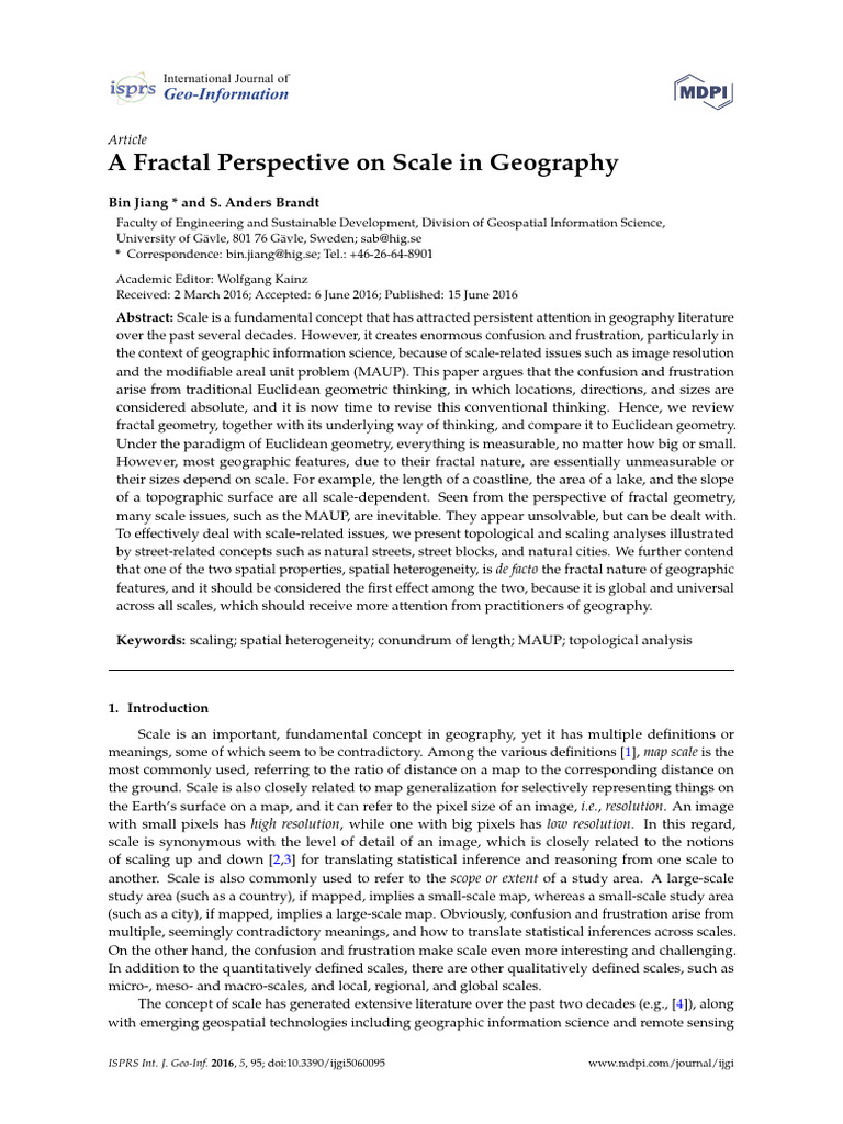 Fractal Geometry's Impact on Geographic Scale | PDF | Fractal | Geometry