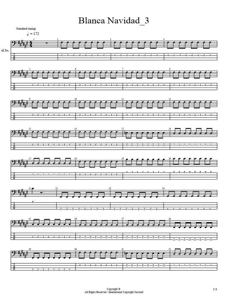 Blanca Navidad - 3 (Bass Guitar) | PDF | Celtic Musical Instruments ...