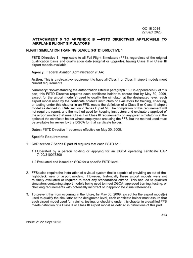 FSTD Directive | PDF | Airport | Aviation