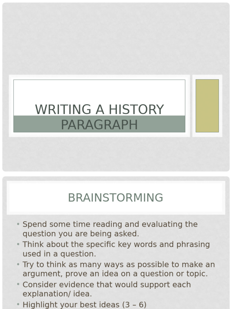 How to Write a History Paragraph | PDF | Argument | Evidence