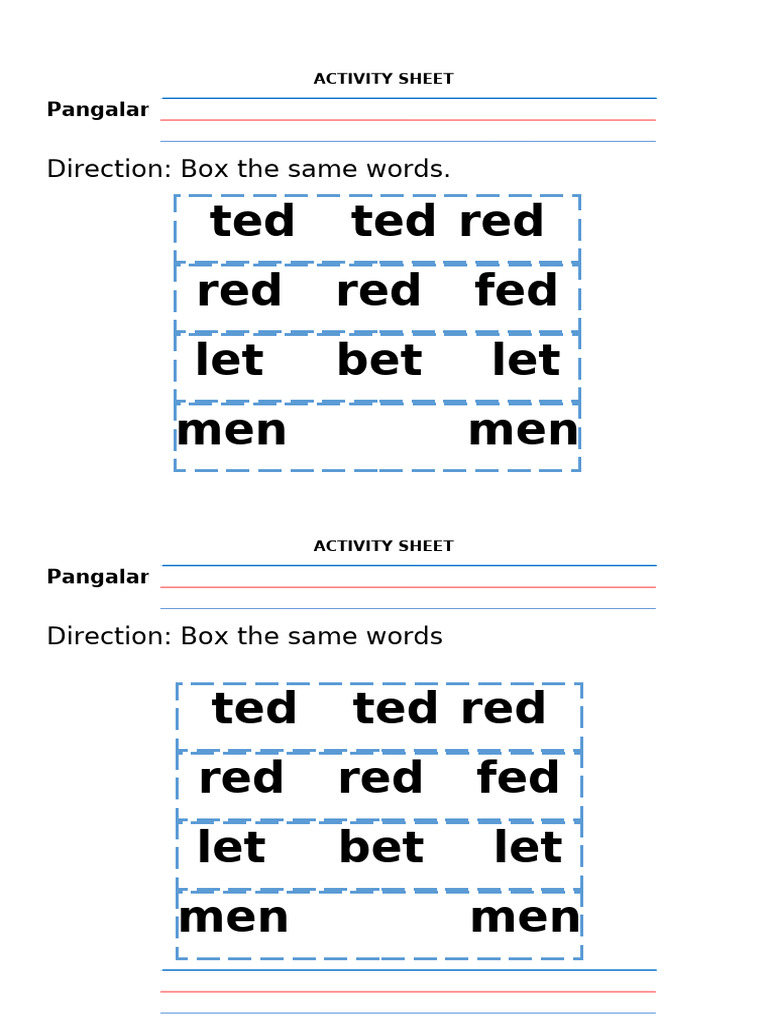Same Words Numbers and Letters | PDF