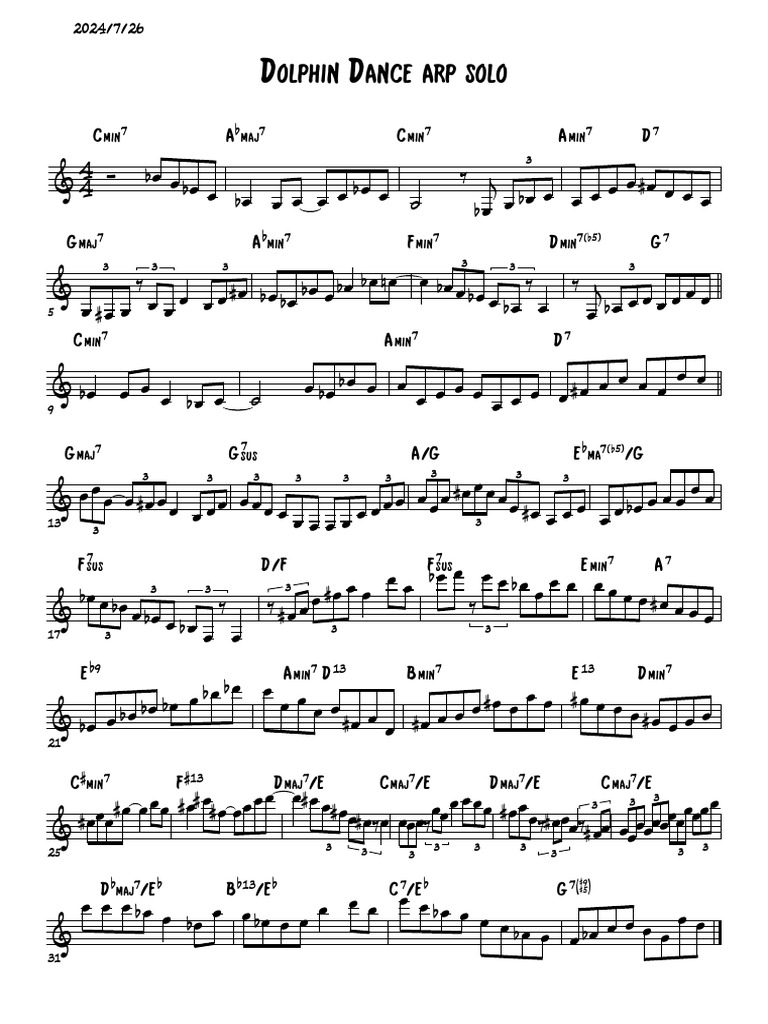 Dolphin Dance Solo 2024 Arp Sheet | PDF