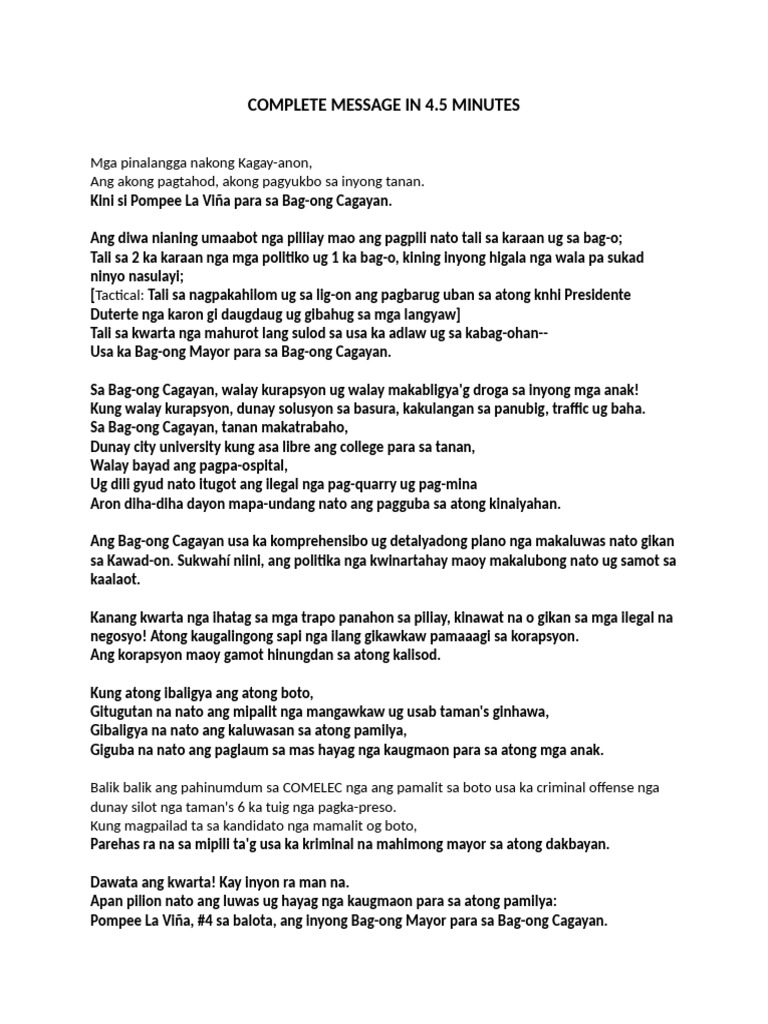 1 Message Summary in Less Than 4.5 Mins | PDF