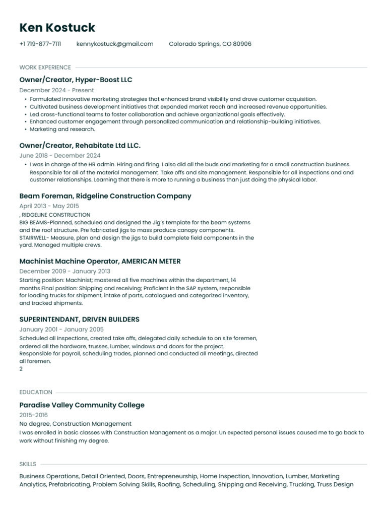 Stylish Resume For Kenny | PDF | Economies | Business Economics