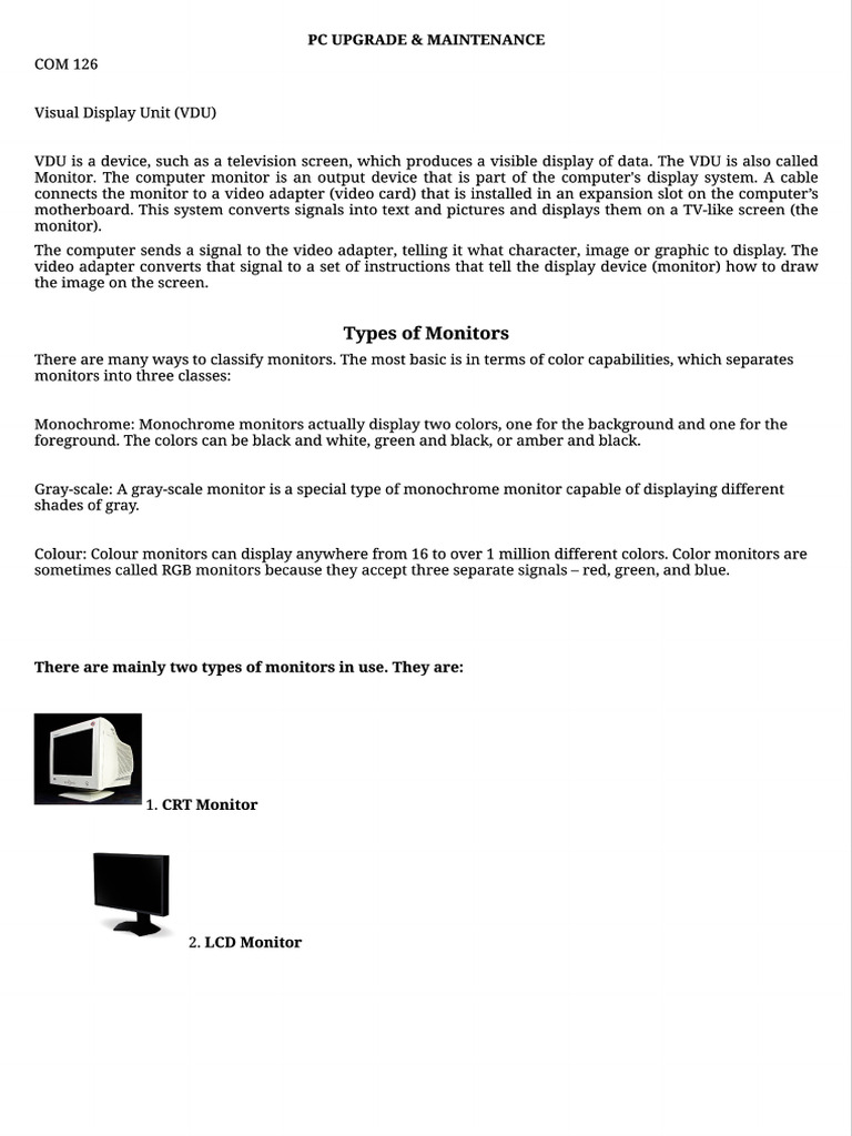PERSONAL COMPUTER (PC) PC UPGRADE Upgrade and Maintenance PDF | PDF
