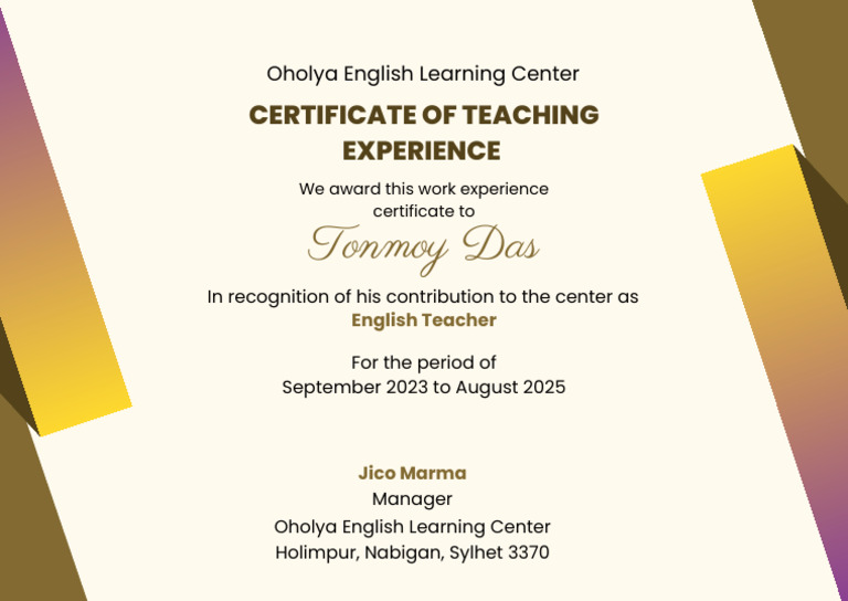 Brown Simple Work Internship Certificate | PDF