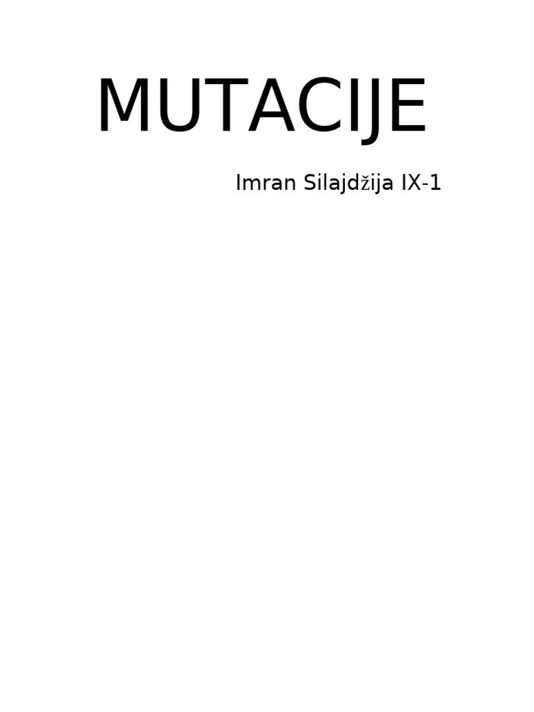 Mutacije - Imran | PDF
