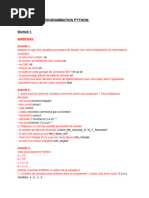 SNT : Exercices de Programmation Python | PDF