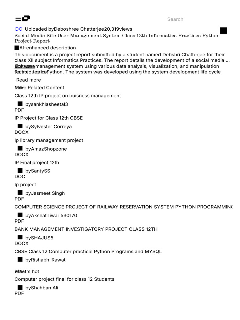 Slideshowsocial Media Site User Management System Class 12th ...