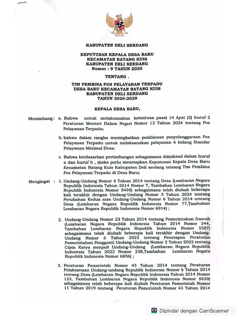 SK Pembina Posyandu Desa Baru | PDF