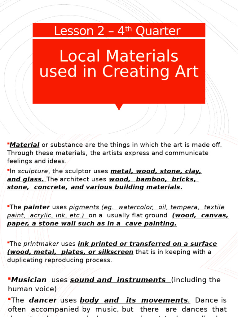 Q4lesson 2materials Used in Creating Art | PDF | Paintings