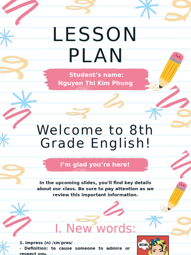 8th Grade English Lesson Plan Overview | PDF