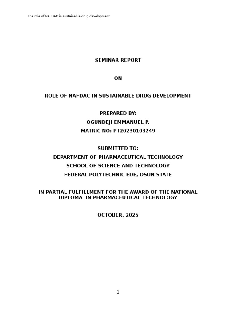 NAFDAC's Role in Drug Development | PDF | Cosmetics | Medical Device