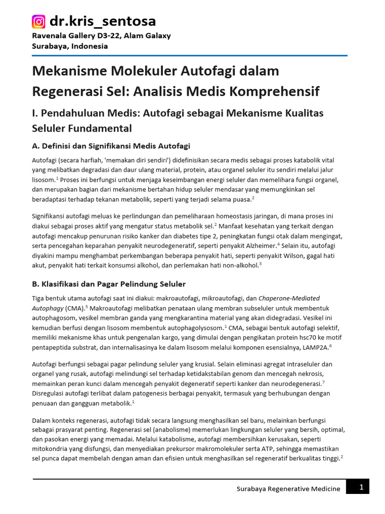 Mekanisme Molekuler Autofagi Dalam Regenerasi Sel | PDF