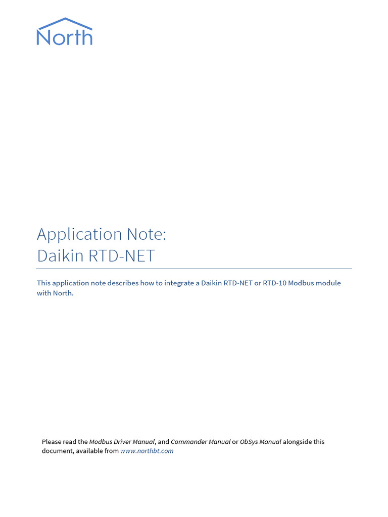 Daikin RTD-NET Application Note | PDF | Computer Architecture | Data Transmission