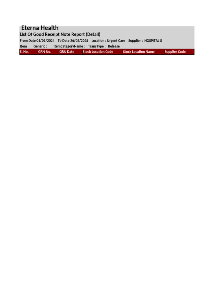 Good Receipt Note Report Detail | PDF