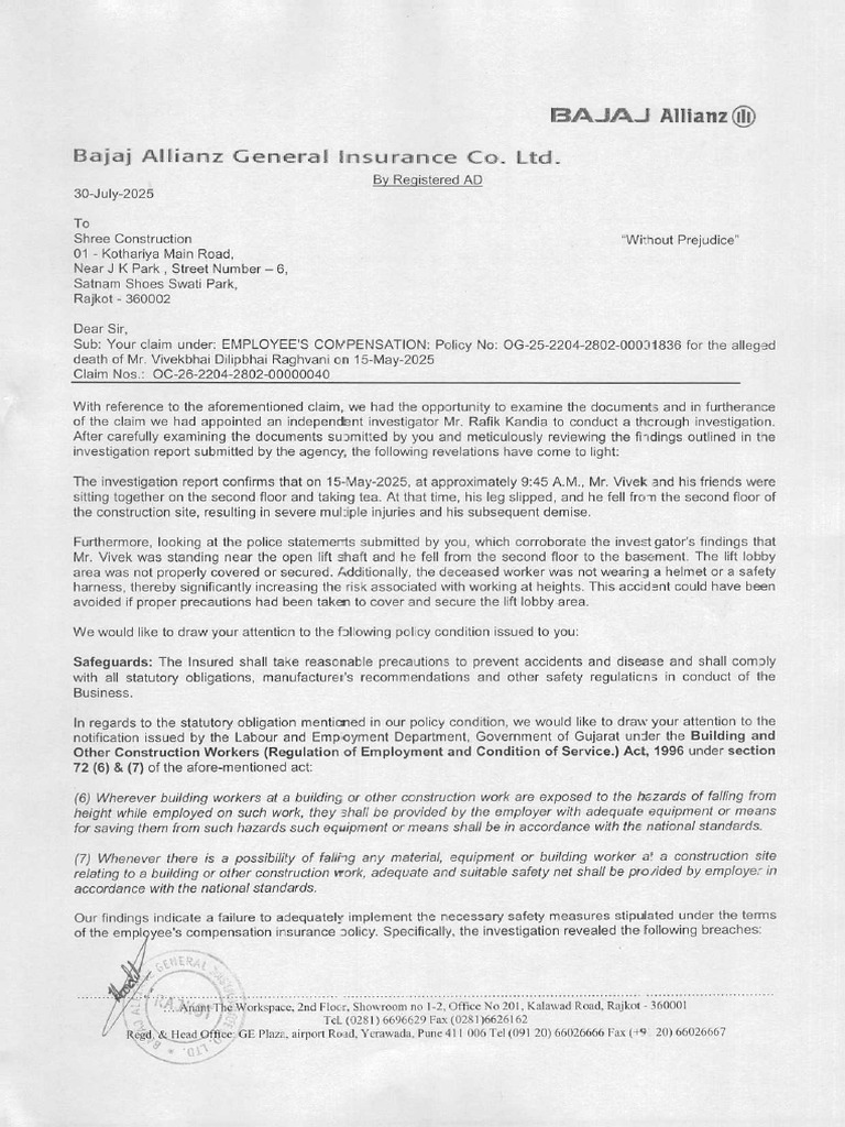 Repudiation Letter | PDF