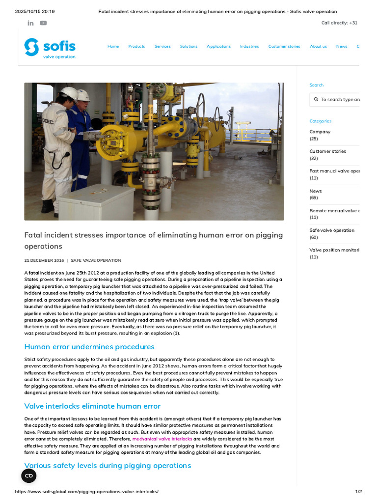 Human Error in Pigging Operations | PDF | Safety